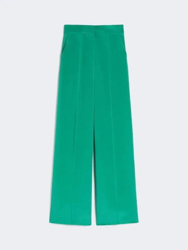 Max Mara Silk Crêpe De Chine Tuxedo Trousers - Green