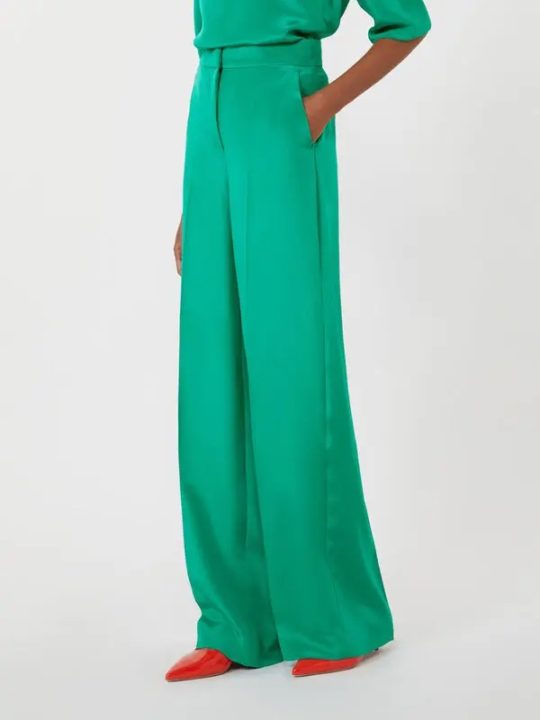 Max Mara Silk Crêpe De Chine Tuxedo Trousers