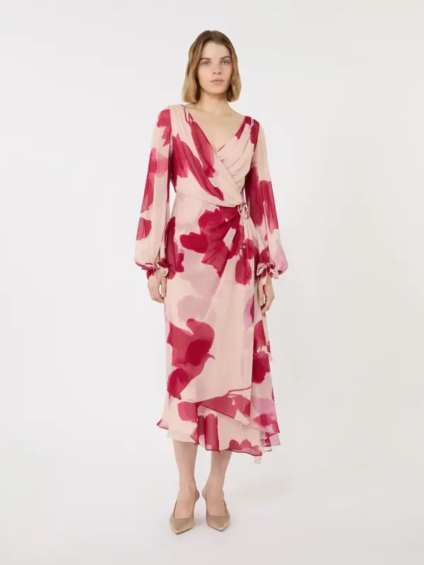 Max Mara Printed Georgette Maxi Dress