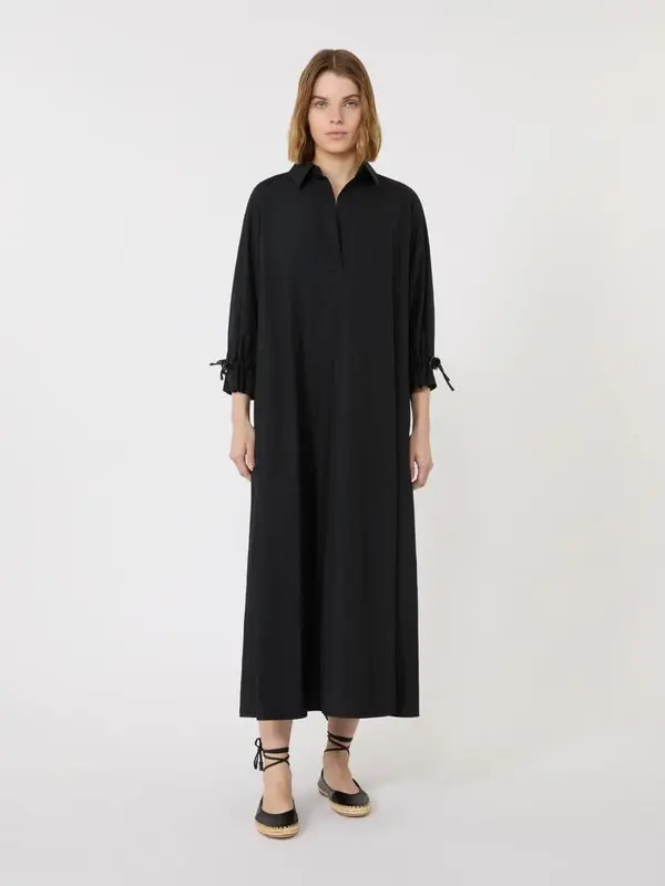 Max Mara Oversized Cotton Poplin Maxi Dress - Black