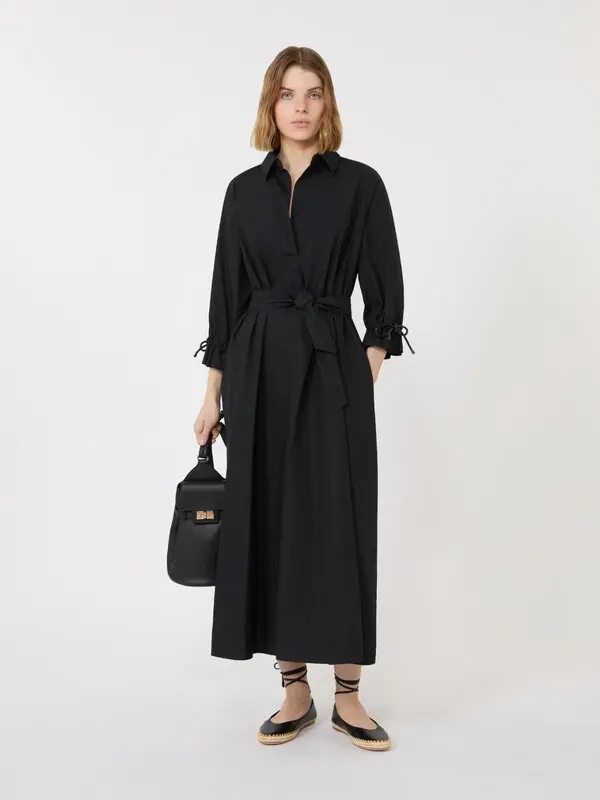 Max Mara Oversized Cotton Poplin Maxi Dress - Black