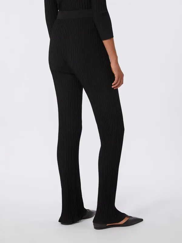 Max Mara Viscose Crêpe Rib-knit Trousers