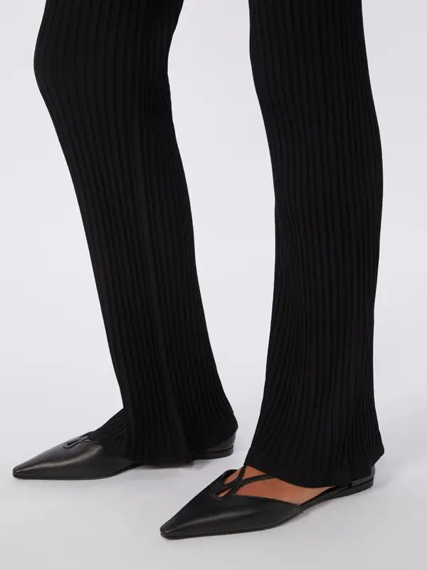Max Mara Viscose Crêpe Rib-knit Trousers