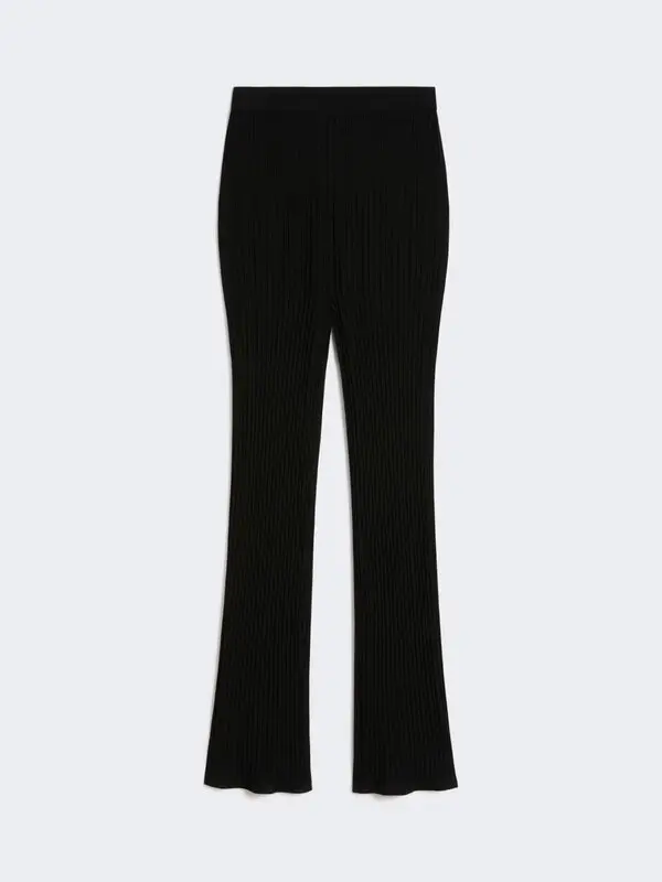 Max Mara Viscose Crêpe Rib-knit Trousers