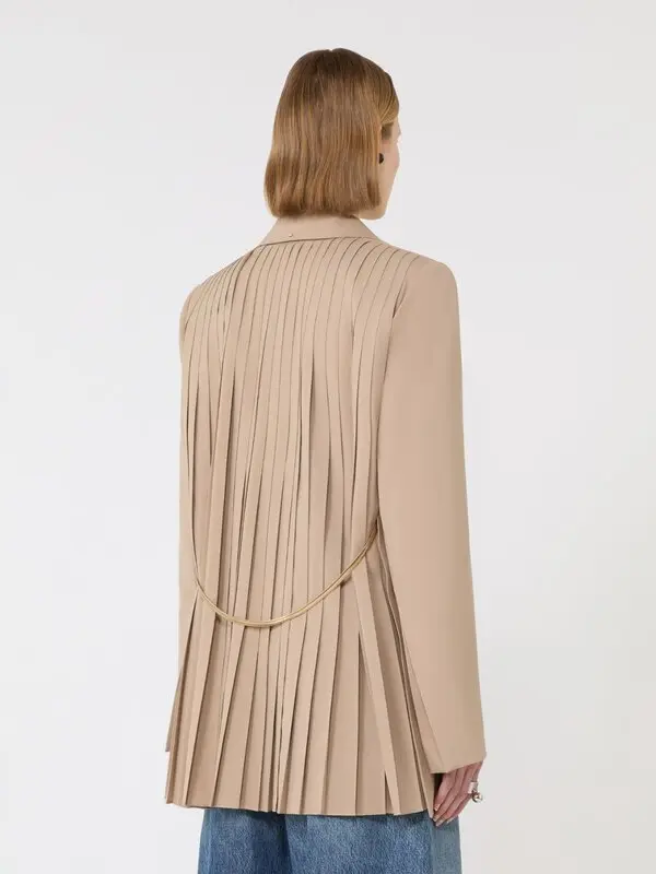 Max Mara Tailored Wool Blazer With Pleated Back