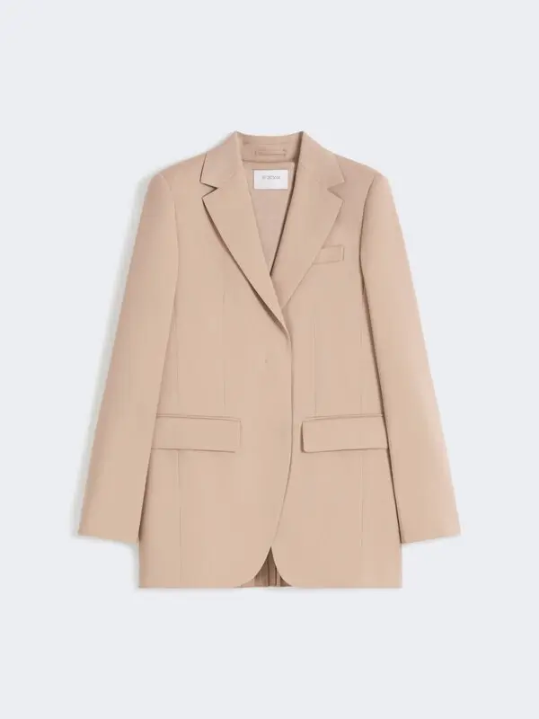 Max Mara Tailored Wool Blazer With Pleated Back