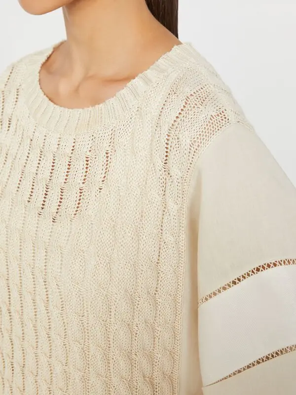 Max Mara Loose-fit Linen Yarn Sweater - Beige