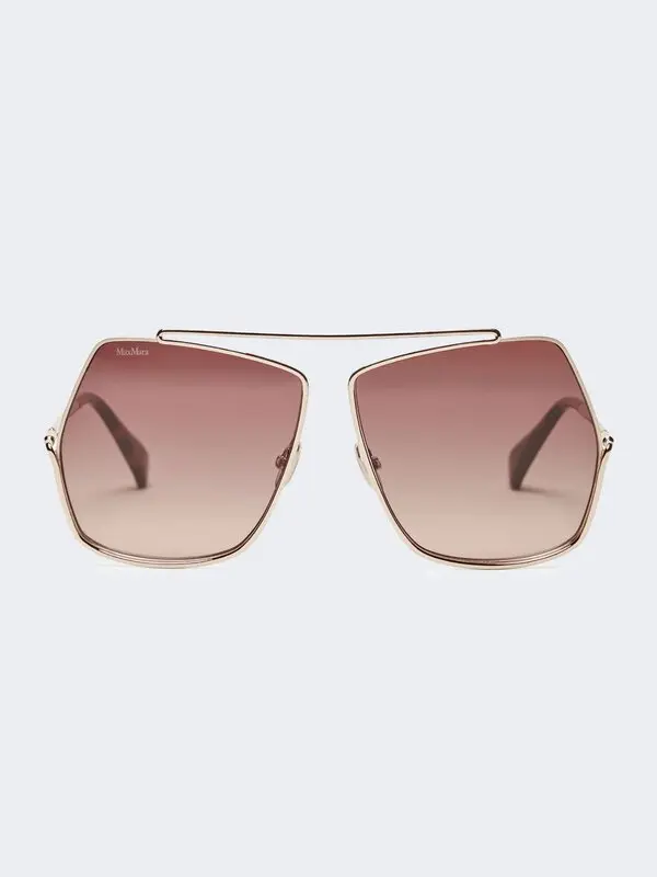 Max Mara Square Frame Sunglasses - Brown Peach