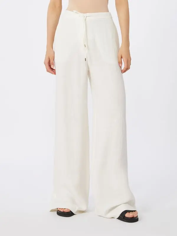 Max Mara Linen Twill Trousers - Natural