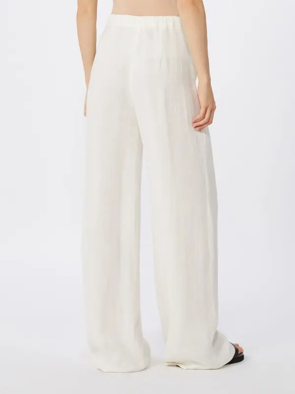 Max Mara Linen Twill Trousers - Natural