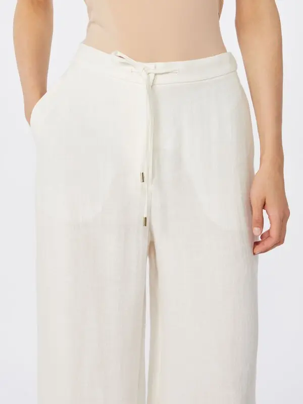 Max Mara Linen Twill Trousers - Natural