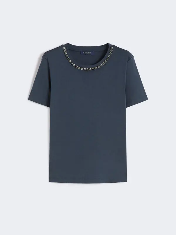 Max Mara Cotton And Modal T-shirt - Ultramarine