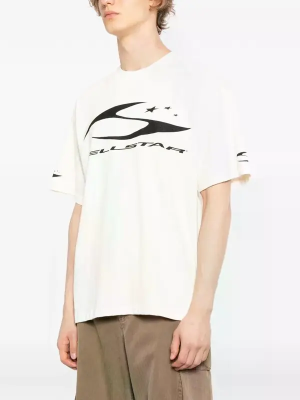 HELLSTAR Logo Print T-shirt - Neutrals