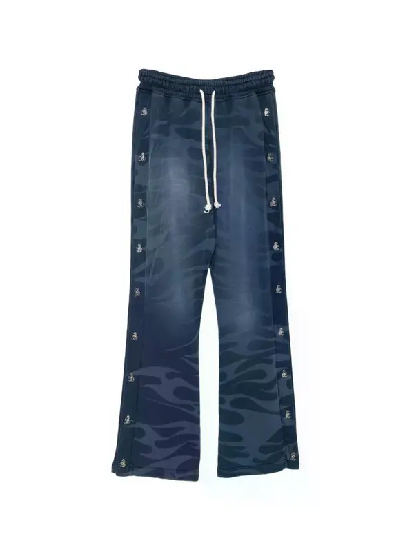 HELLSTAR Tribal Mirror Face Track Pants - Blue