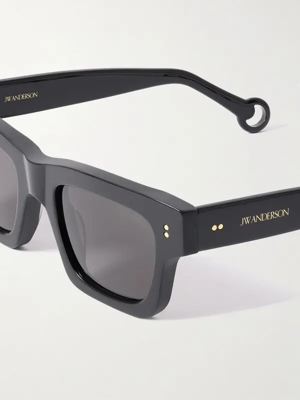JW Anderson Rectangular-frame Acetate Sunglasses - Black