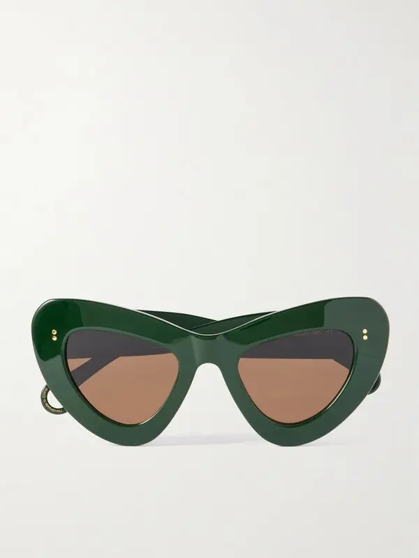 JW Anderson Butterfly Cat-eye Acetate Sunglasses - Green