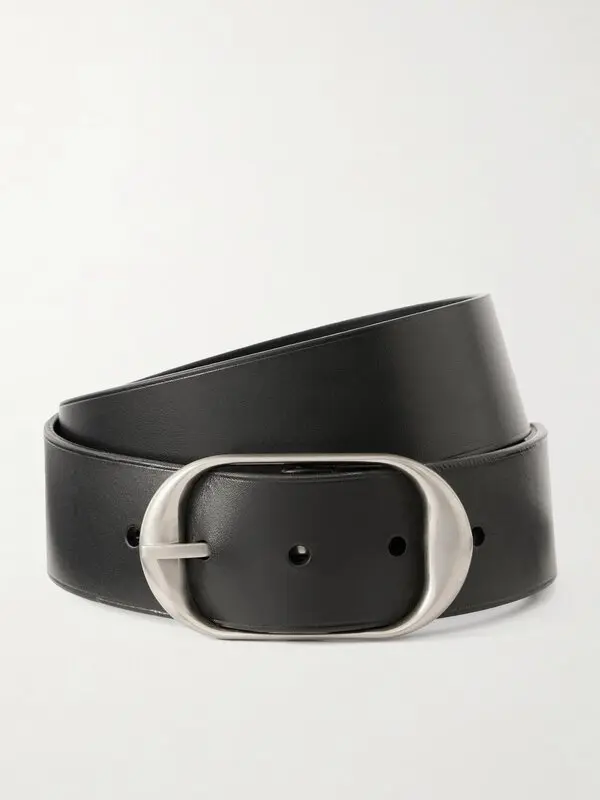 NILI LOTAN Leather Belt - Silver