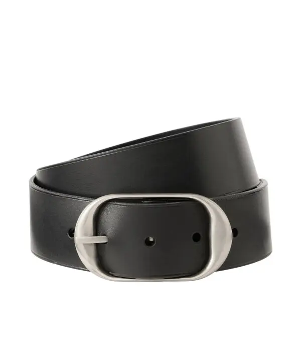 NILI LOTAN Leather Belt - Silver