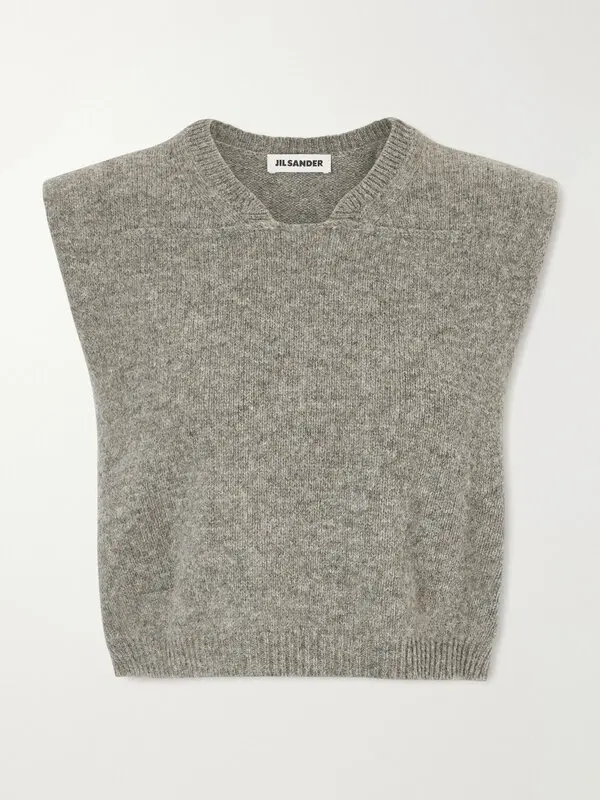 JIL SANDER Cropped Wool-blend Sweater Vest