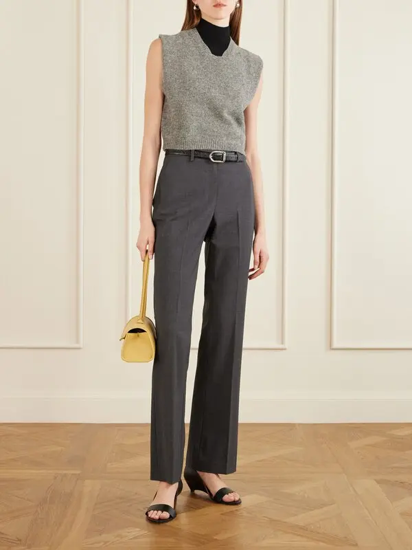 JIL SANDER Cropped Wool-blend Sweater Vest