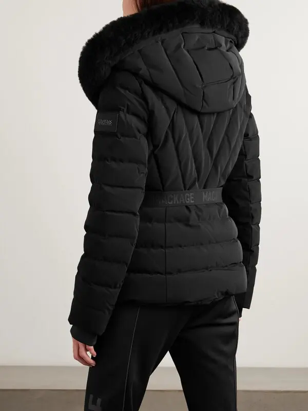 Mackage Elita Plush-trimmed Quilted Down Ski Jacket - Black