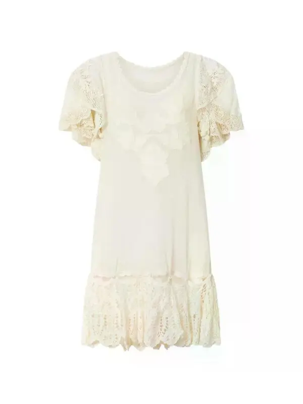 Isabel Marant Étoile Diena Lace-panel Mini Dress - Neutrals