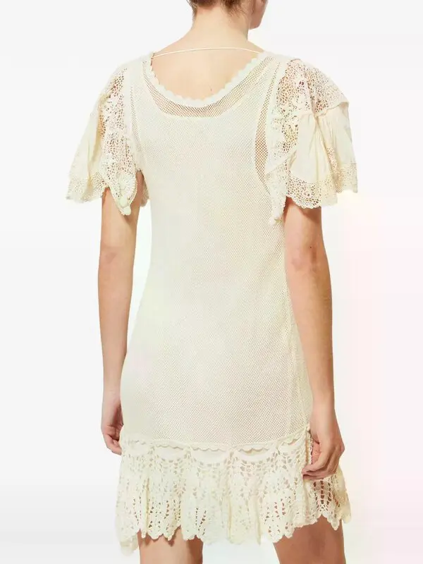 Isabel Marant Étoile Diena Lace-panel Mini Dress - Neutrals