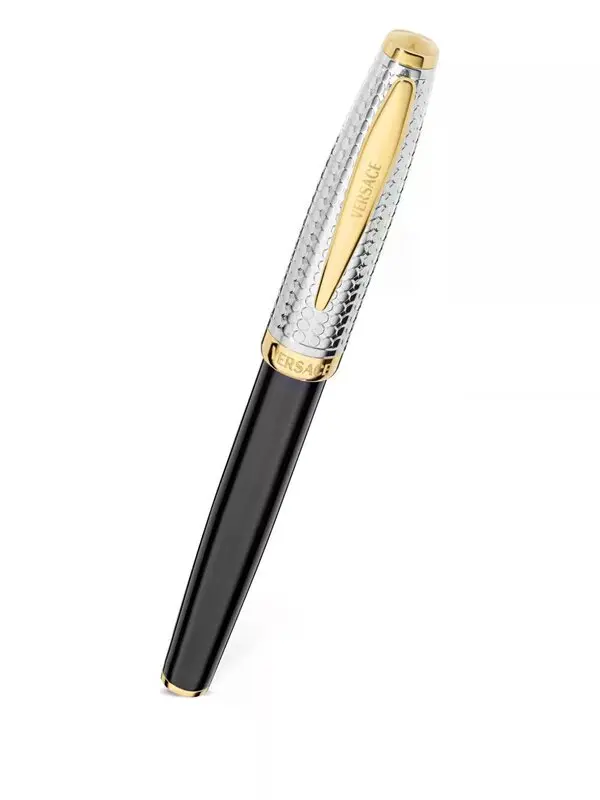 Versace Roller Dotted Bicco Pen - Silver