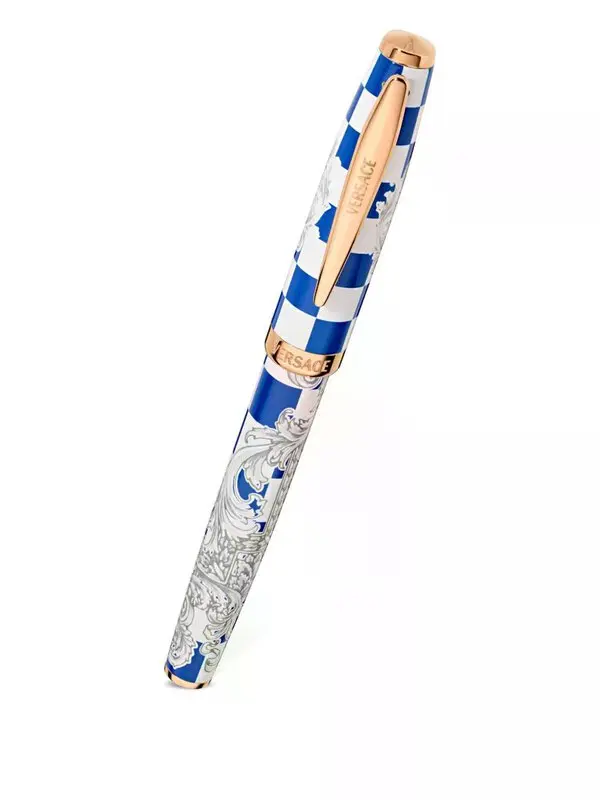 Versace Baroque Roller Checkerboard Pen - Blue
