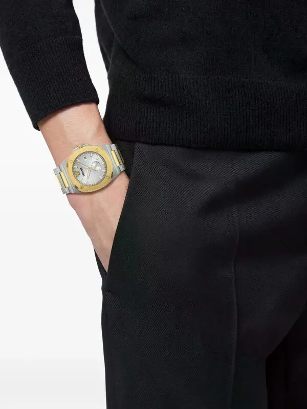 Versace Antares Greek Key 40mm Watch - Silver