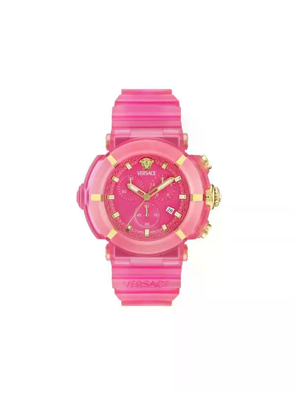 Versace V-real Active Chrono 45mm Watch - Pink