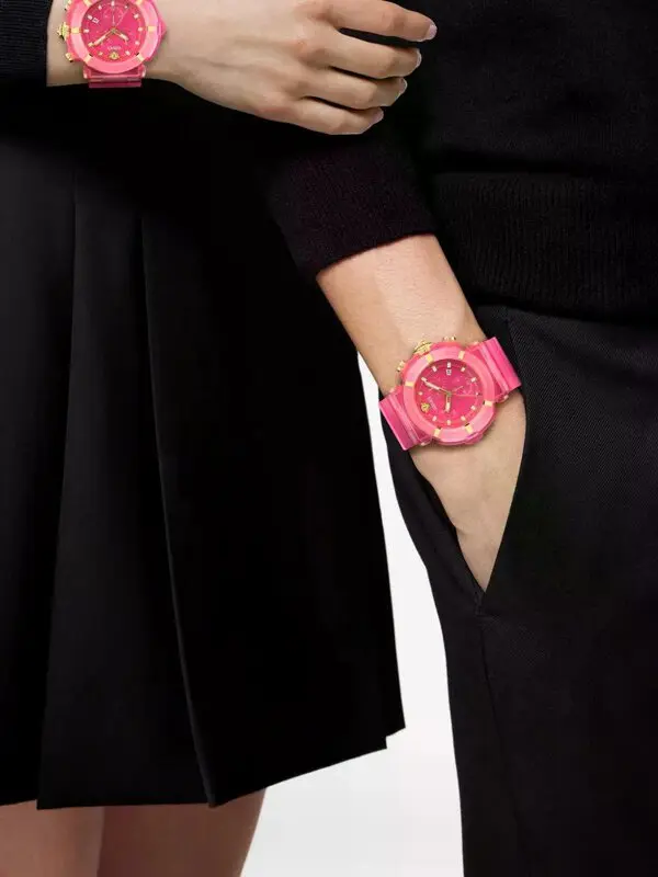 Versace V-real Active Chrono 45mm Watch - Pink