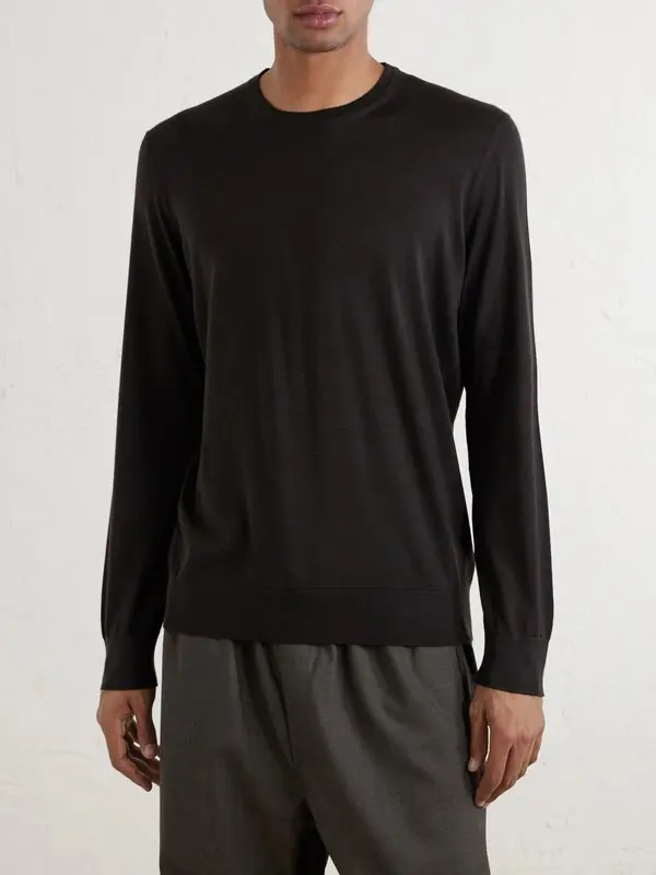 Zegna Cashmere And Silk-blend Sweater - Brown