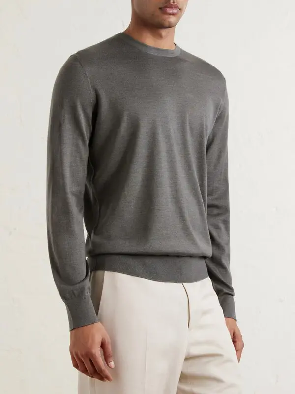 Zegna Cashmere And Silk-blend Sweater - Brown