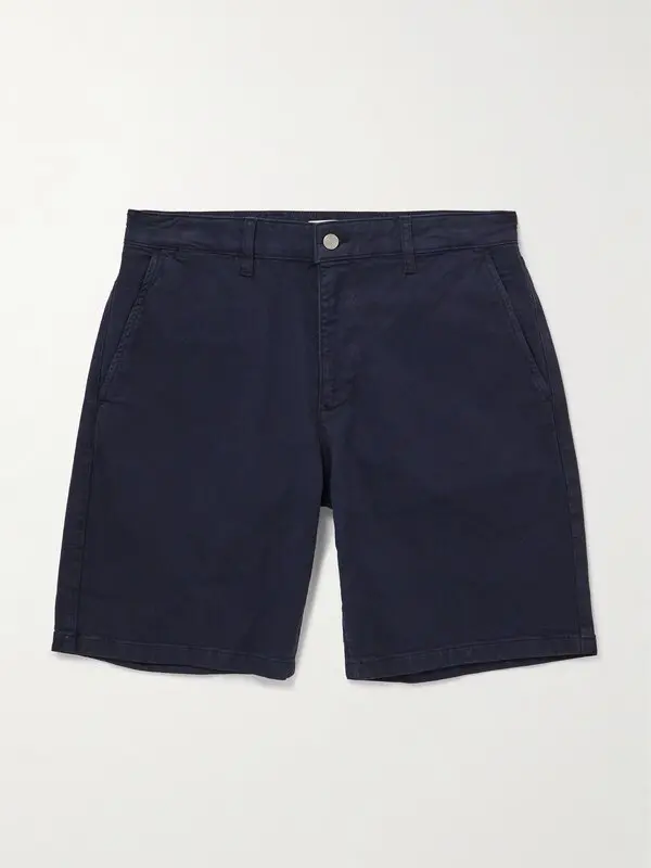 Nn07 Aden 1923 Straight-leg Twill Shorts - Blue