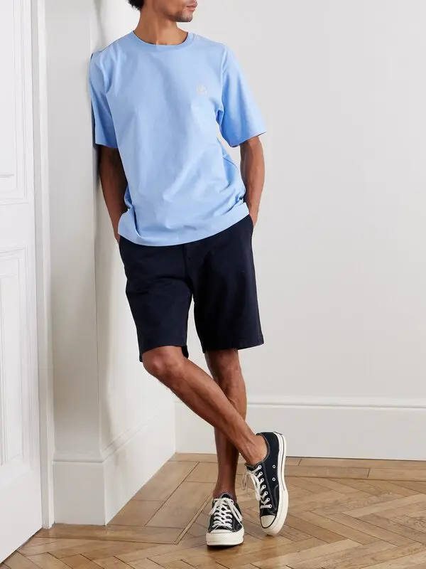 Nn07 Aden 1923 Straight-leg Twill Shorts - Blue