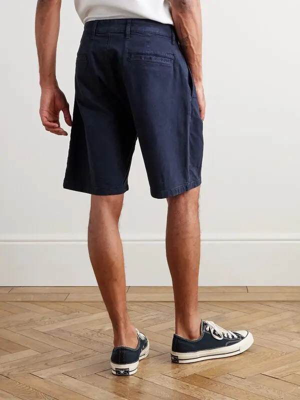 Nn07 Aden 1923 Straight-leg Twill Shorts - Blue