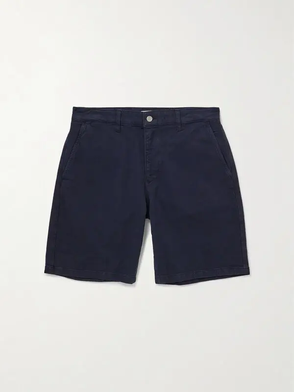 Nn07 Aden 1923 Straight-leg Twill Shorts - Blue