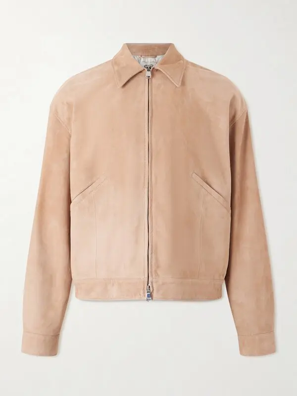 VALSTAR Stan Suede Bomber Jacket - Neutrals
