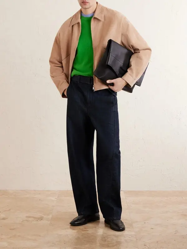 VALSTAR Stan Suede Bomber Jacket - Neutrals