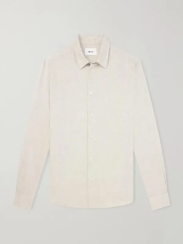 Nn07 Enzo 5708 Linen Shirt - Neutrals