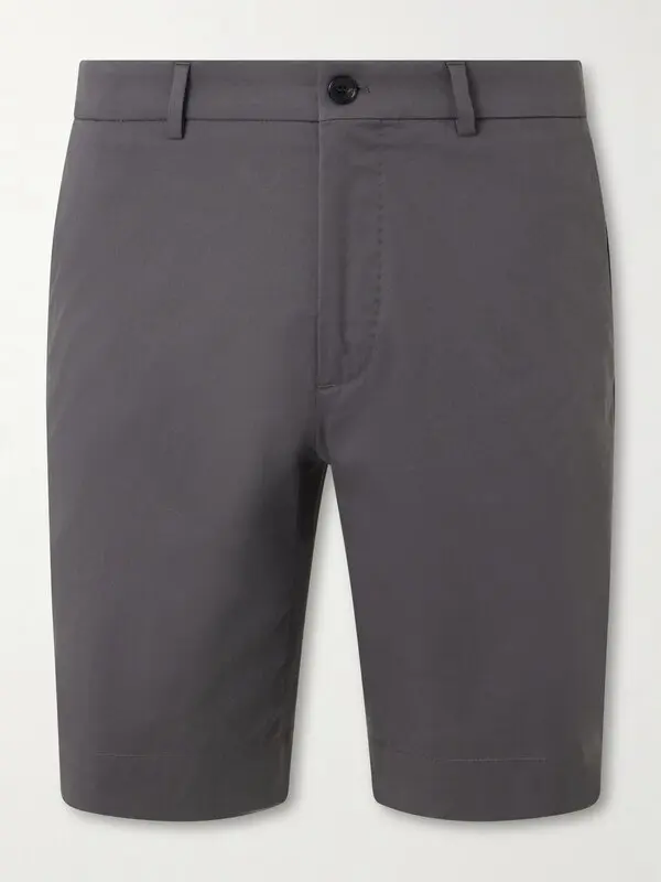 SLOWEAR Slim-fit Cotton-blend Gabardine Chino Shorts - Gray