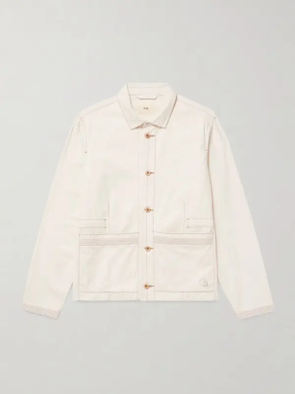 Folk Anniversary Cotton-twill Jacket - Neutrals