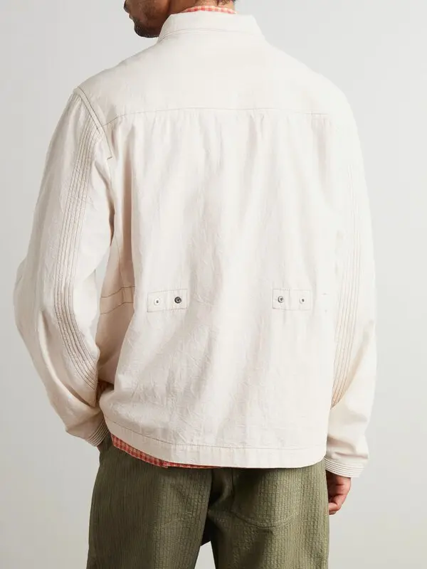 Folk Anniversary Cotton-twill Jacket - Neutrals