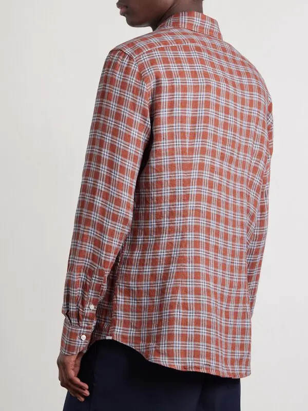 SLOWEAR Checked Linen Shirt