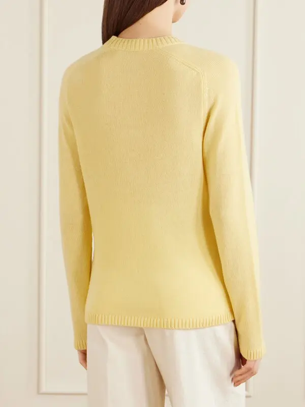 THE ELDER STATESMAN Laurel Cashmere Sweater - Neutrals