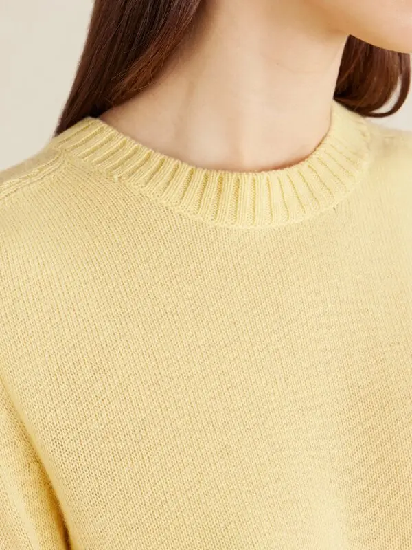 THE ELDER STATESMAN Laurel Cashmere Sweater - Neutrals