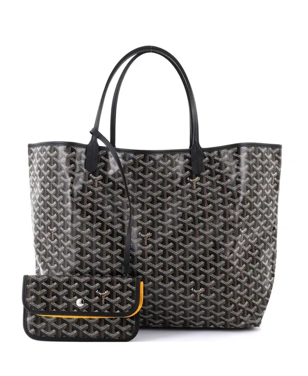 Goyard Gm Saint Louis Tote Coated Canvas - Black