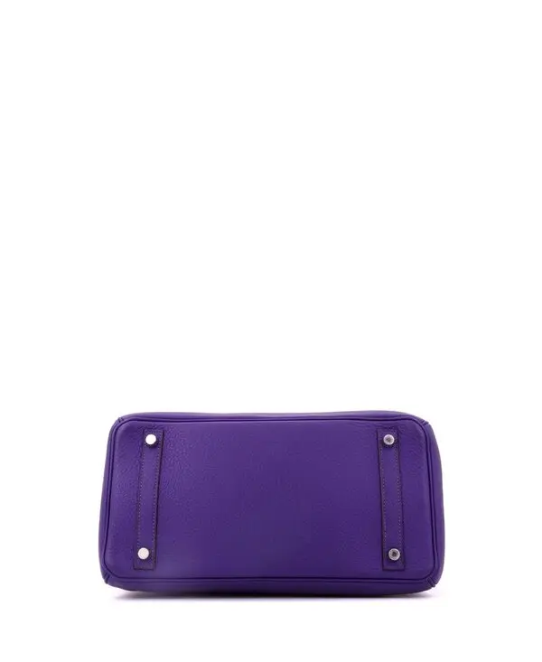 Hermès Birkin 30 Handbag Purple Clemence With Palladium Hardware - Iris