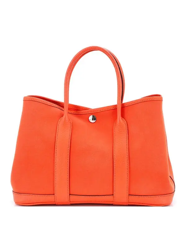 Hermès 30 Garden Party Tote Toile And Leather - Orange